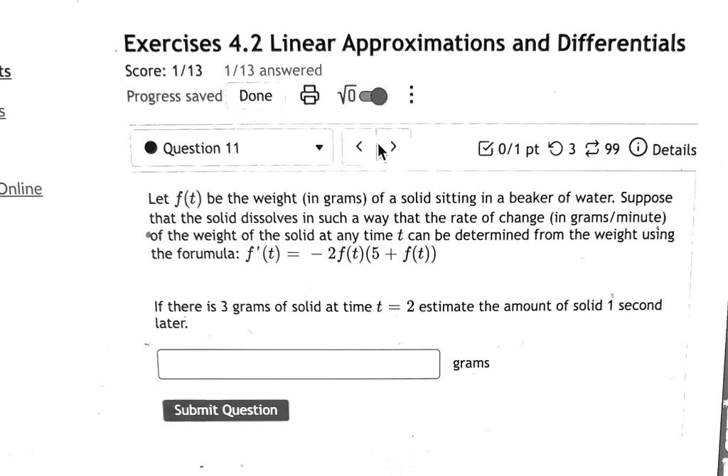 Solved ts Exercises 4.2 Linear Approximations and | Chegg.com