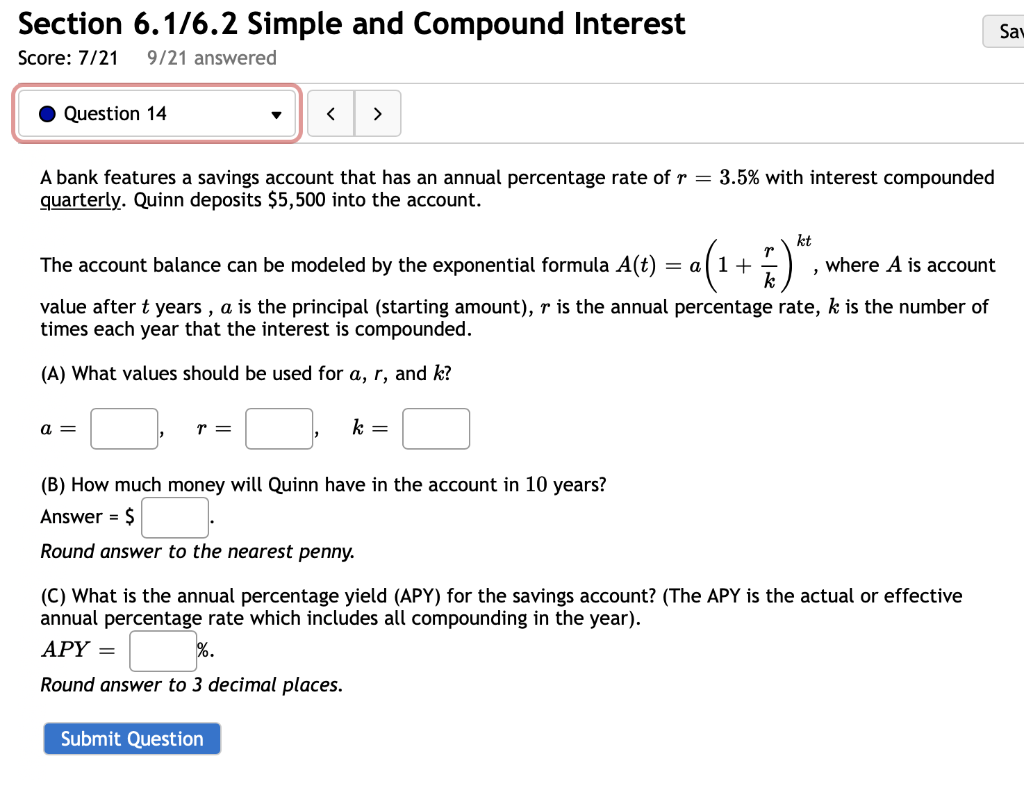 Solved Section 6.176.2 Simple and Compound Interest Say | Chegg.com