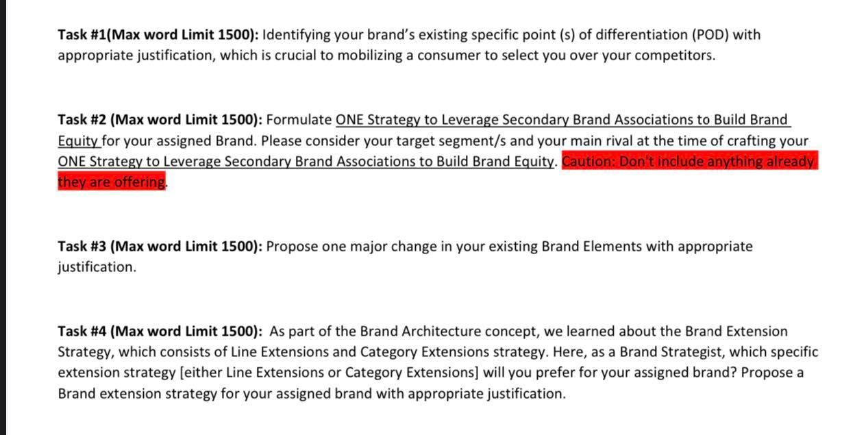 Task \#1(Max word Limit 1500): Identifying your | Chegg.com