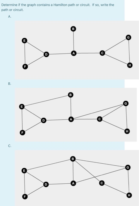 Solved Determine if the graph contains a Hamilton path or | Chegg.com