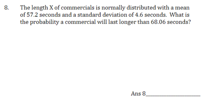 Solved The length X of commercials is normally distributed | Chegg.com
