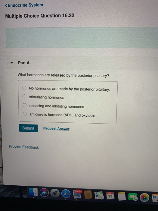 Solved Endocrine System Multiple Choice Question 16.22 Part | Chegg.com