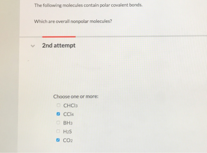 Solved The following molecules contain polar covalent bonds. | Chegg.com