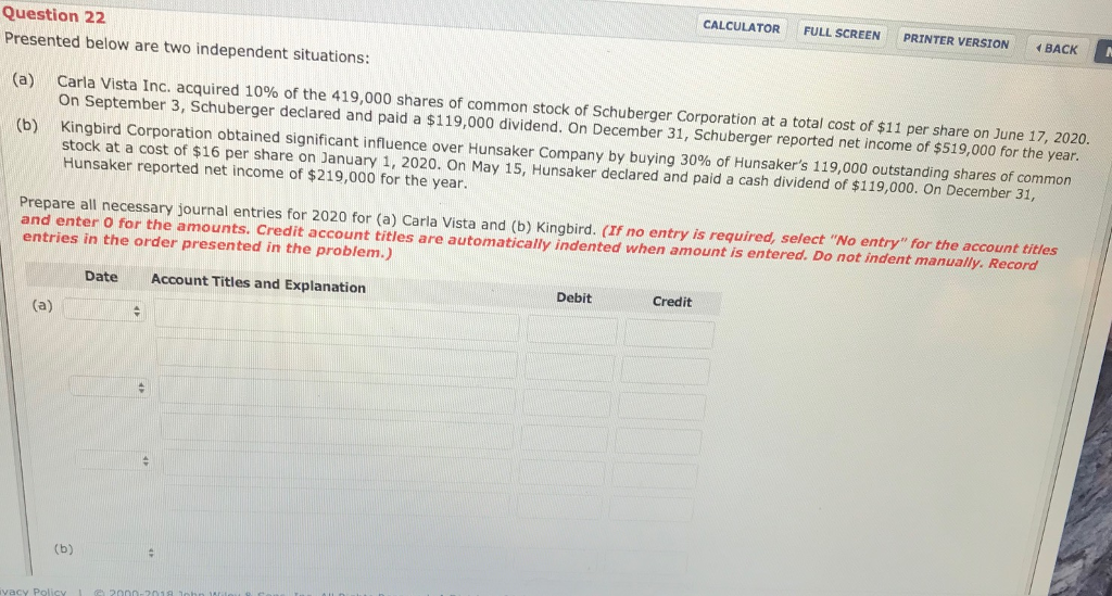 Solved CALCULATOR FULL SCREEN PRINTER VERSION BACK Question | Chegg.com