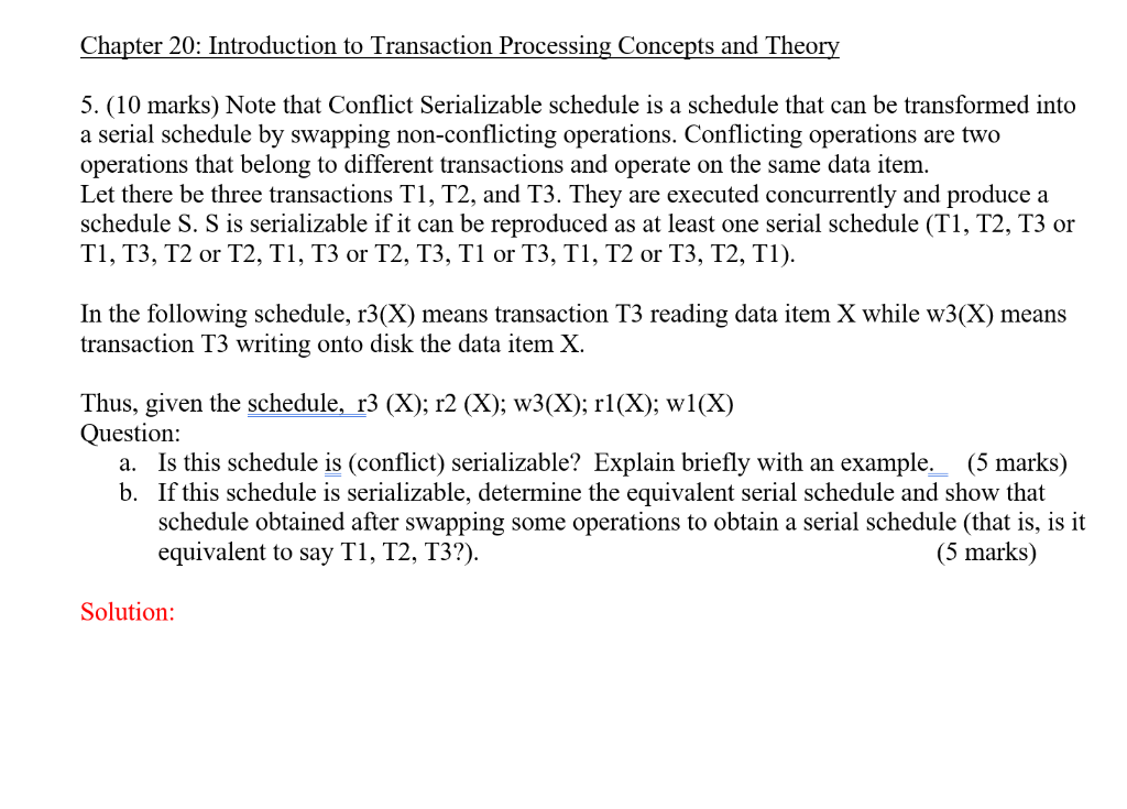 Solved Chapter 20: Introduction to Transaction Processing | Chegg.com