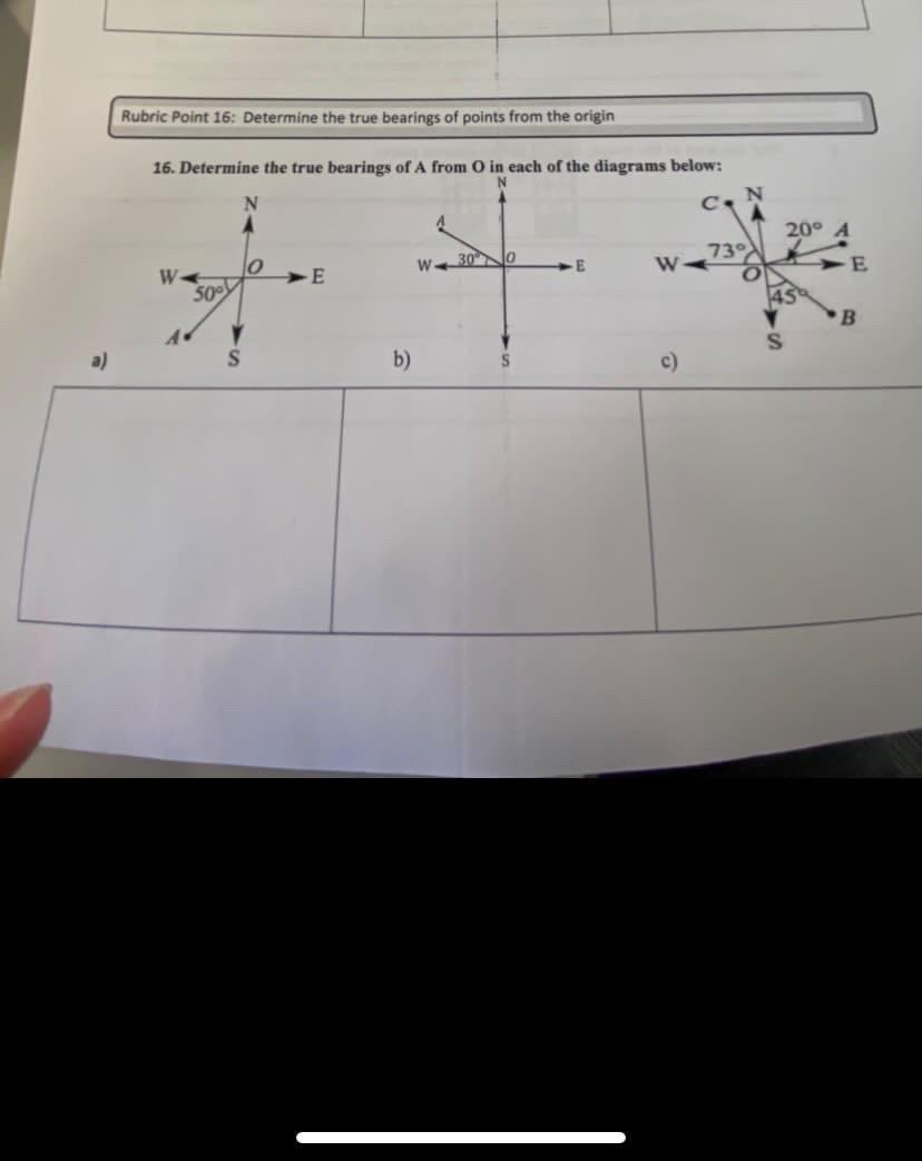 Solved Rubric Point 16: Determine the true bearings of | Chegg.com