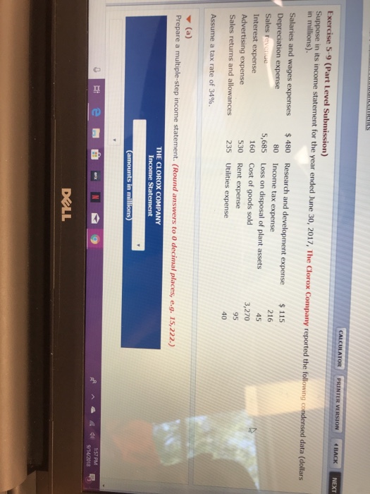 Solved Exercise 5-9 (Part Level Submission) Suppose in its | Chegg.com