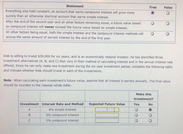 Solved Statement True False Everything else held constant, | Chegg.com