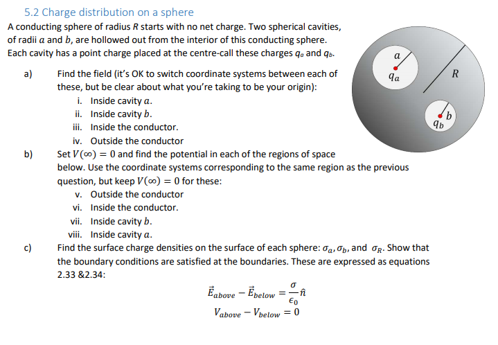 Solved 5.2 Charge distribution on a sphere A conducting | Chegg.com