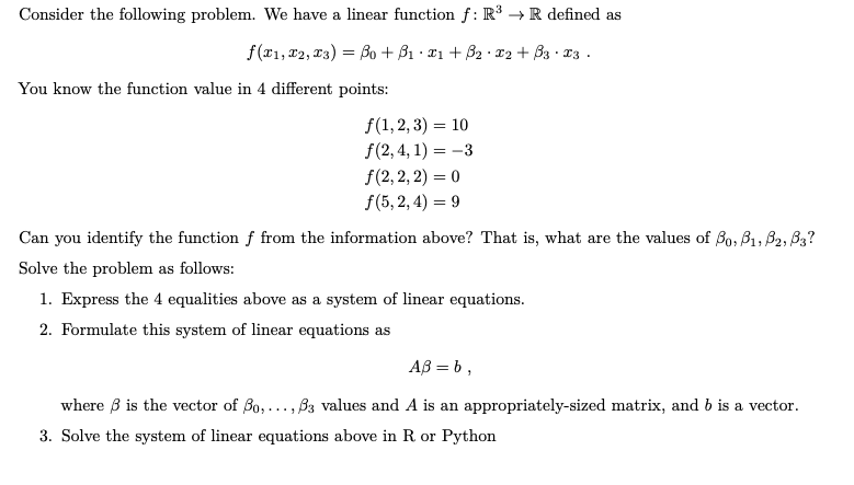 Solved Consider the following problem. We have a linear | Chegg.com