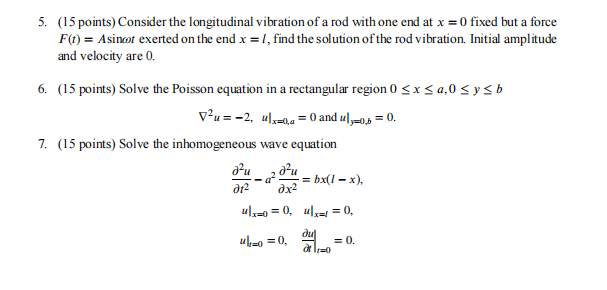 Solved (15 ﻿points) ﻿Consider the longitudinal vibration of | Chegg.com