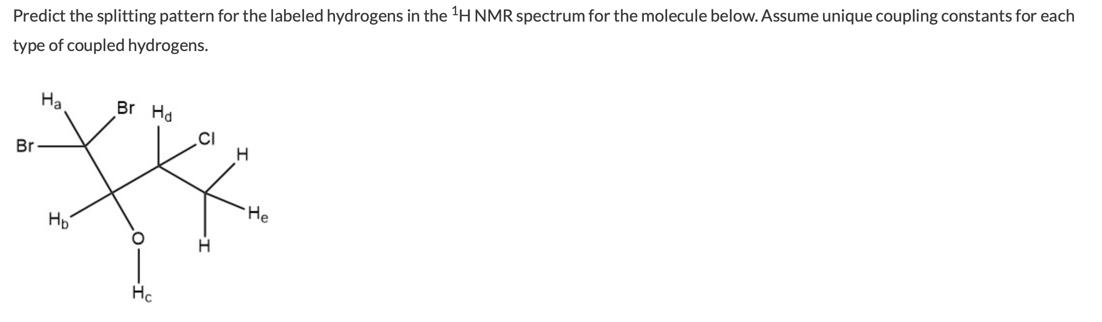 Solved Predict the splitting pattern for the labeled | Chegg.com