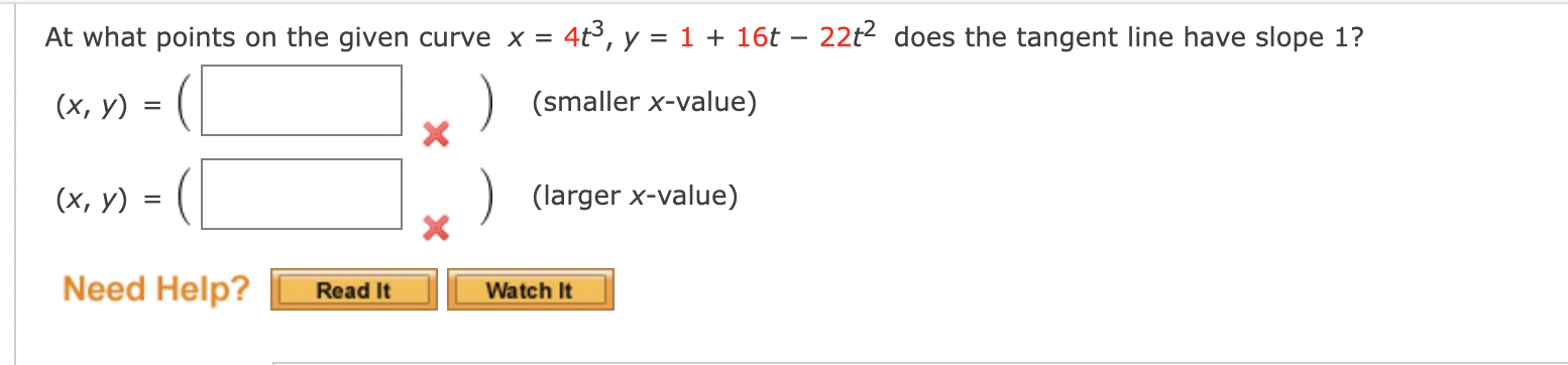 Solved At what points on the given curve x=4t3,y=1+16t−22t2 | Chegg.com