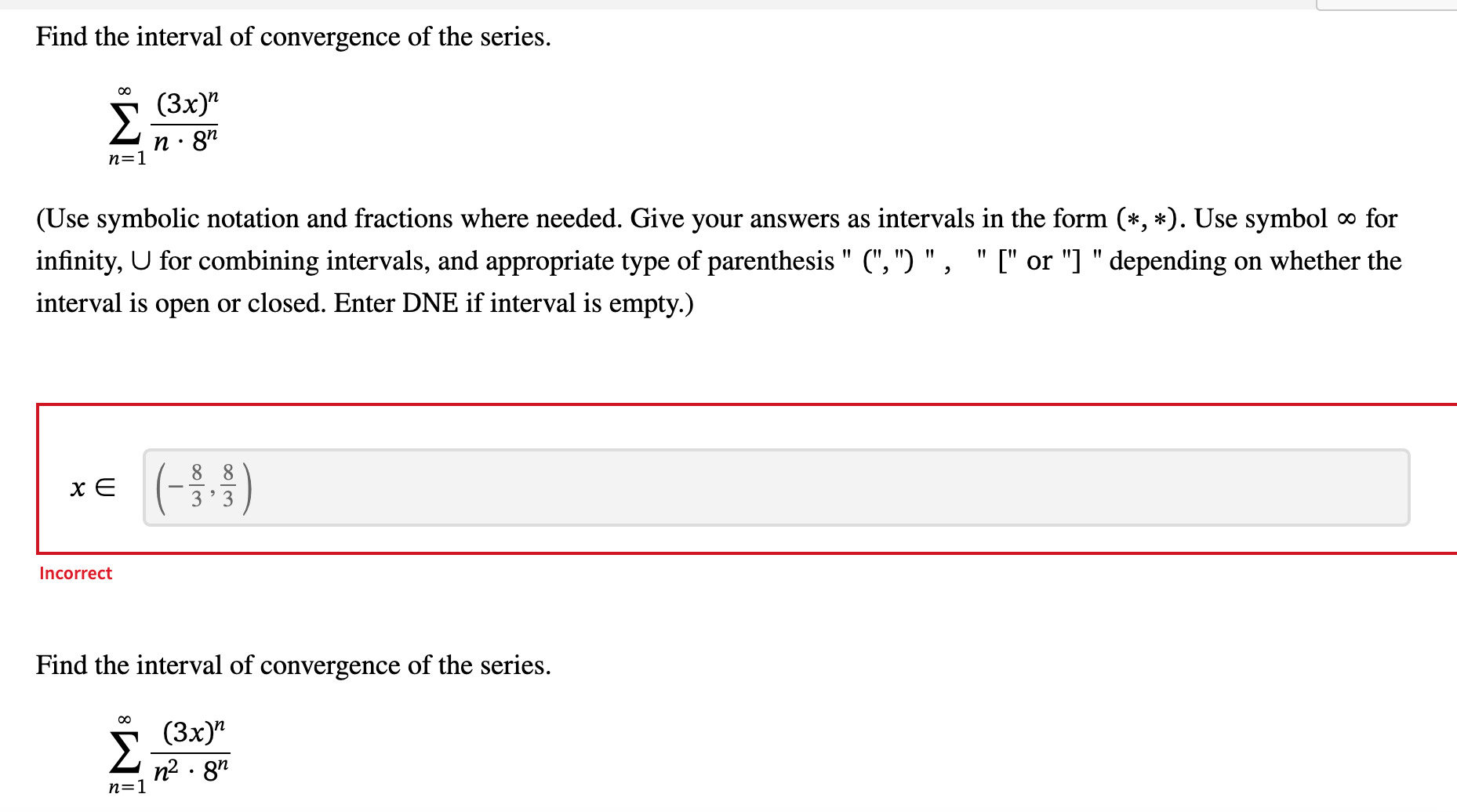 Solved Find the interval of convergence of the series. | Chegg.com