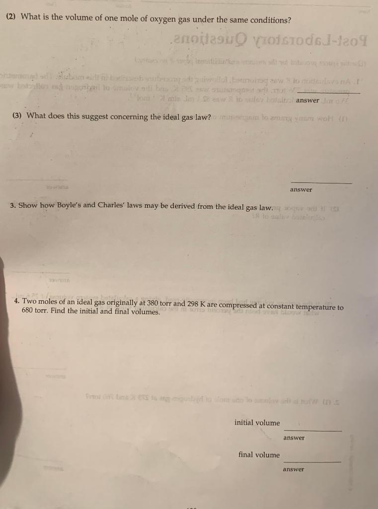 Solved Post Laboratory Questions Use The Spaces Provided