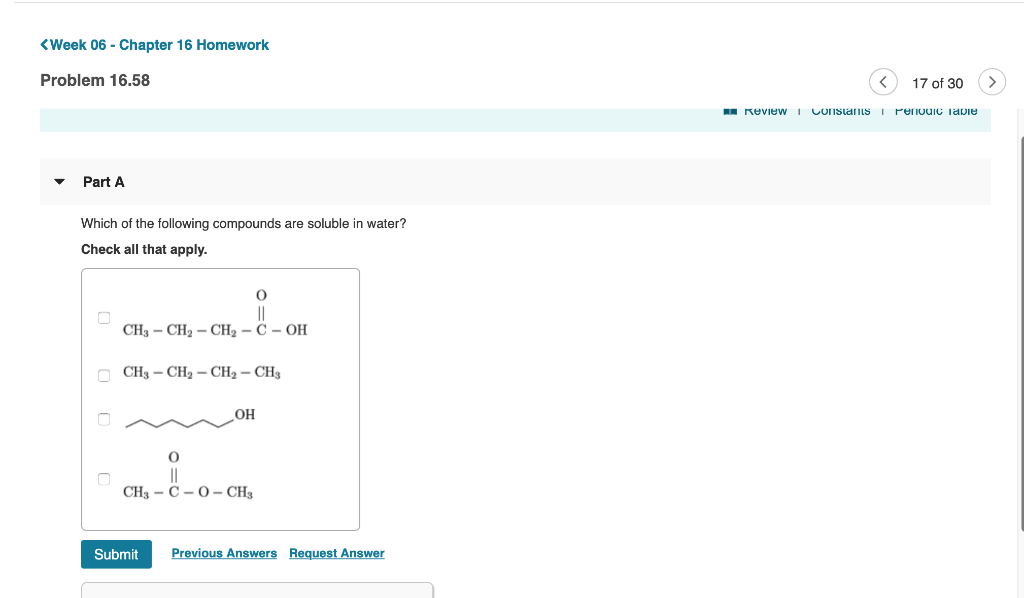Solved Week 06-Chapter 16 Homework Naming Esters ReviewI | Chegg.com