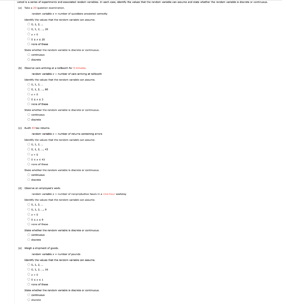 Solved Listed is a series of experiments and associated | Chegg.com