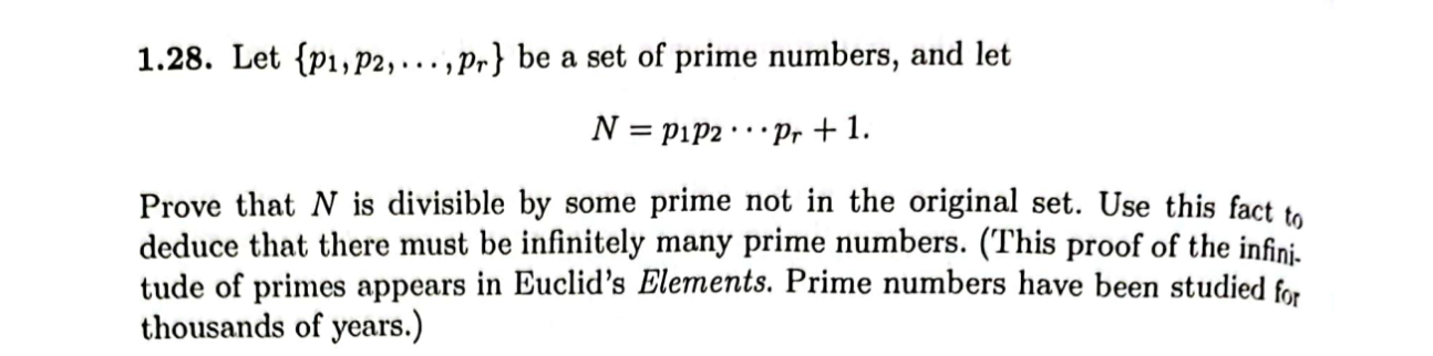 Solved 1.28. Let {p1,p2,…,pr} be a set of prime numbers, and | Chegg.com