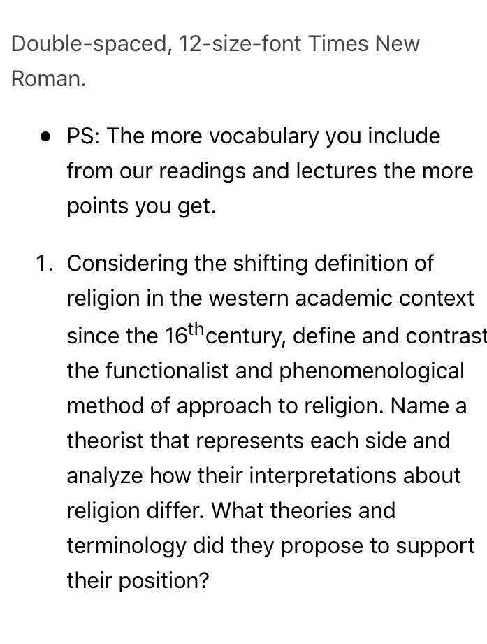 Solved Double spaced 12 size font Times New Roman PS The Chegg