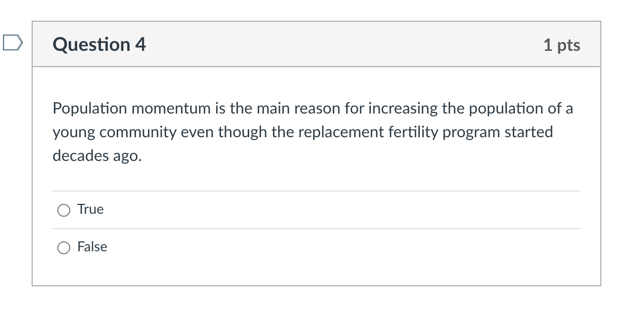 Solved Population momentum is the main reason for increasing | Chegg.com