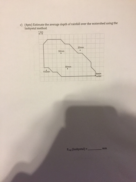 Solved (4pts) Estimate the average depth of rainfall over | Chegg.com