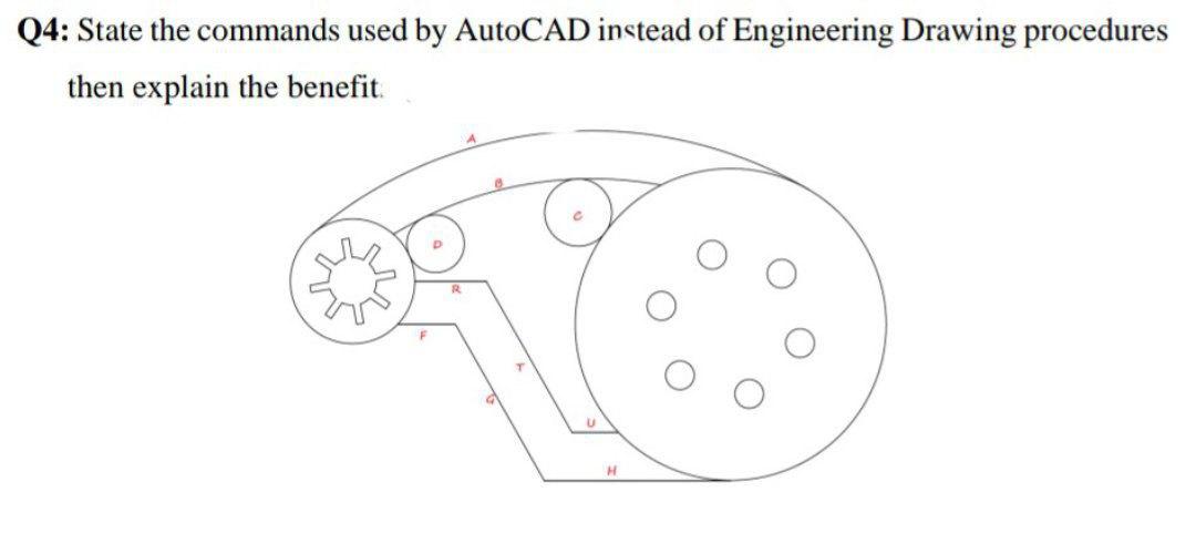 Solved Q4: State the commands used by AutoCAD instead of | Chegg.com