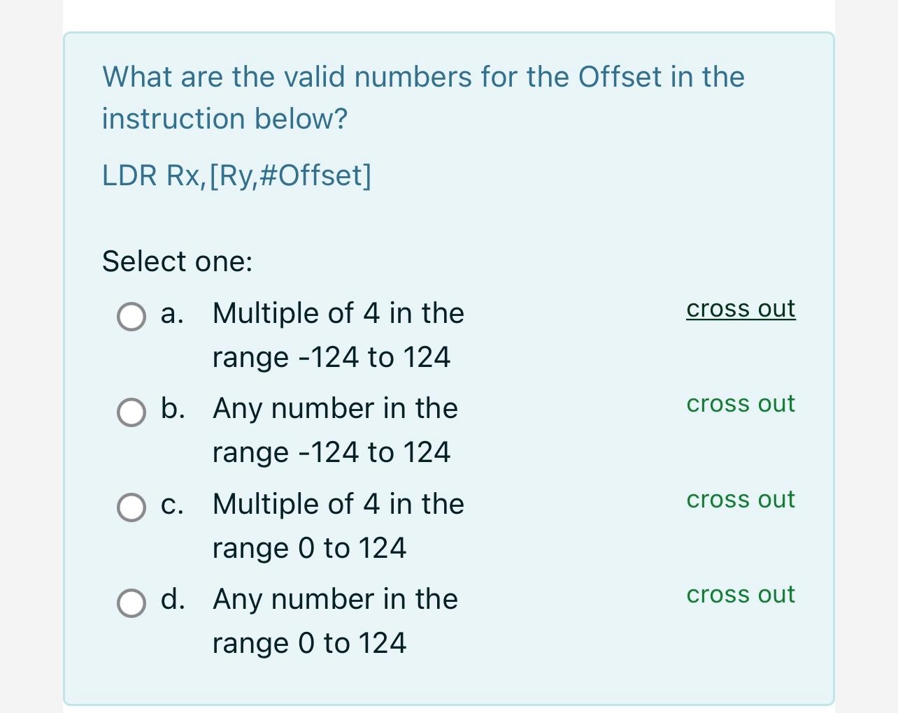 Solved What are the valid numbers for the Offset in the | Chegg.com