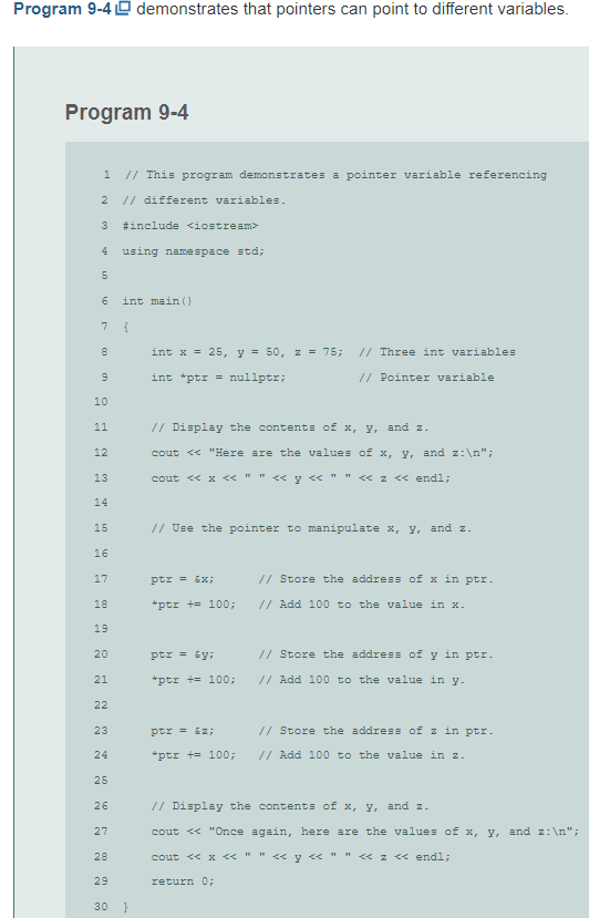 Solved rogram 9-1 demonstrates the use of the address | Chegg.com