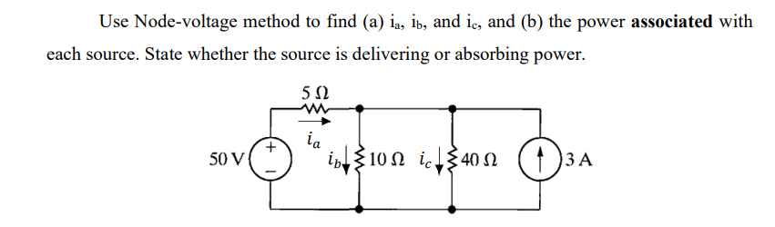 Solved Use Node-voltage method to find (a) ia, ib, and ic, | Chegg.com