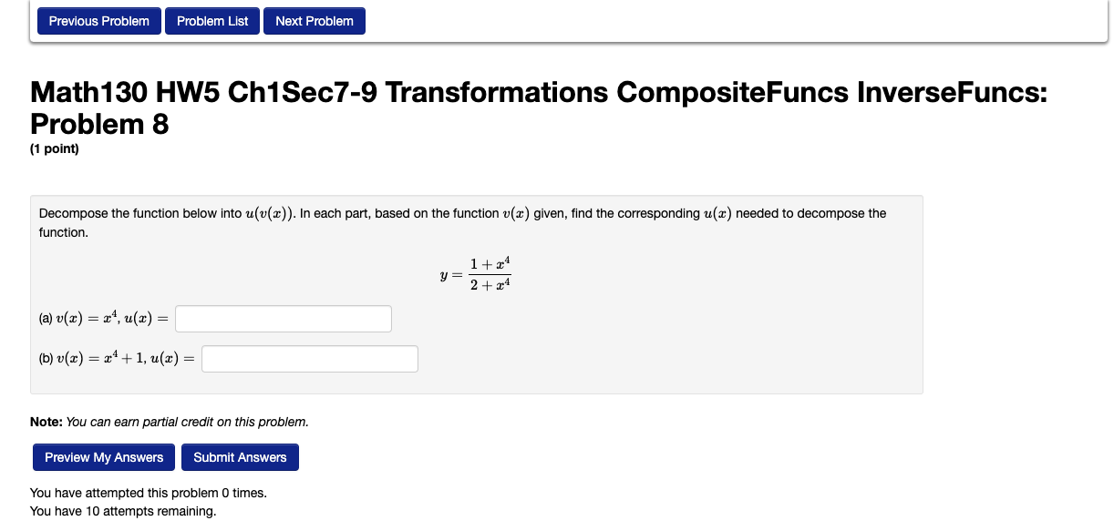 Solved Math130 HW5 Ch1Sec7-9 Transformations CompositeFuncs | Chegg.com