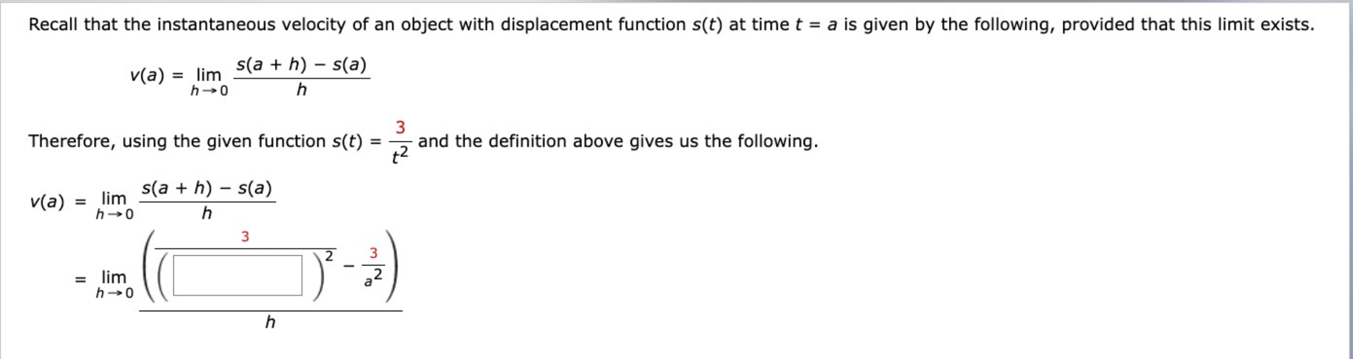 Solved Recall that the instantaneous velocity of an object | Chegg.com