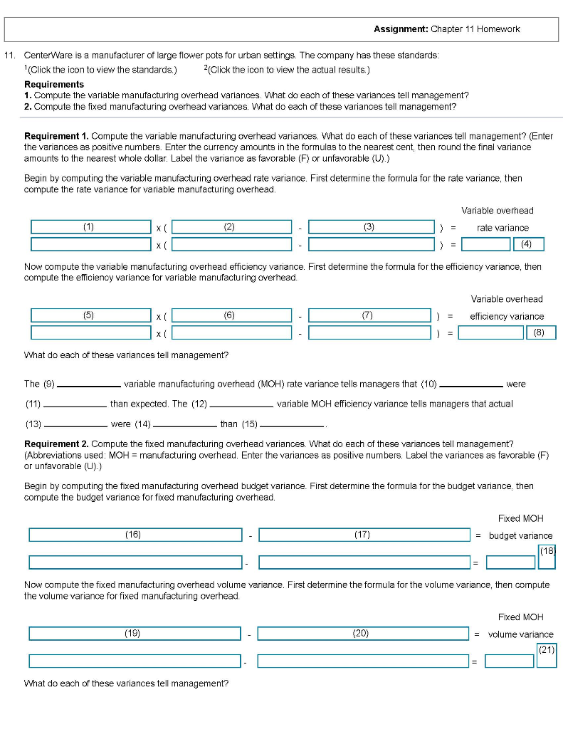 Solved Assignment: Chapter 11 Homework 11. CenterWare is a | Chegg.com