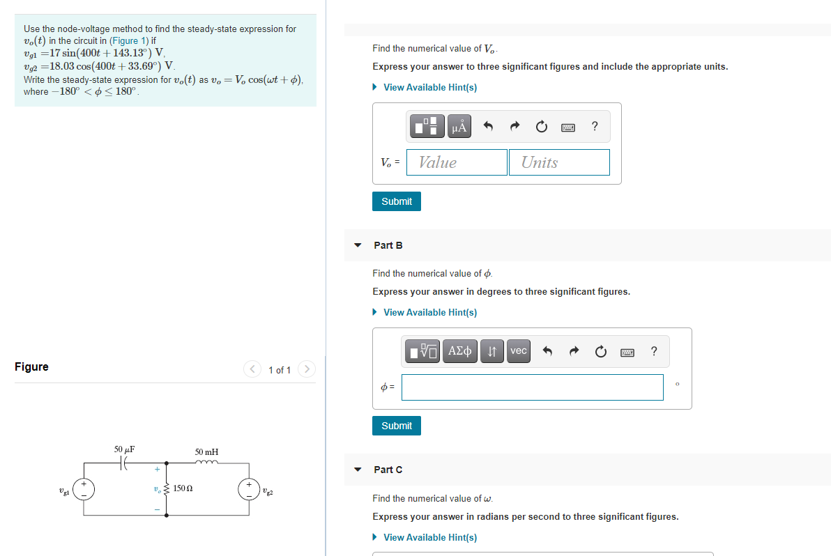 Solved Use The Node Voltage Method To Find The Steady State