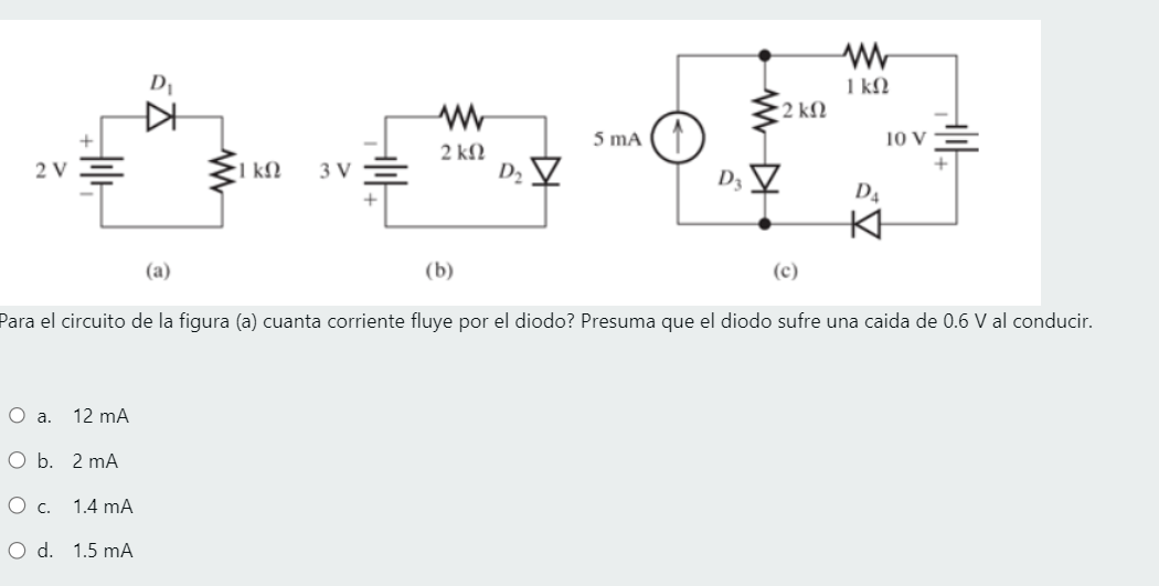 Solved For the circuit of figure (a) how much current flows | Chegg.com