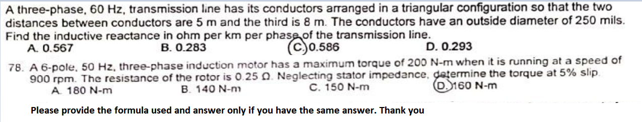 [Solved]: A three-phase, ( 60 mathrm{~Hz} ), transmis