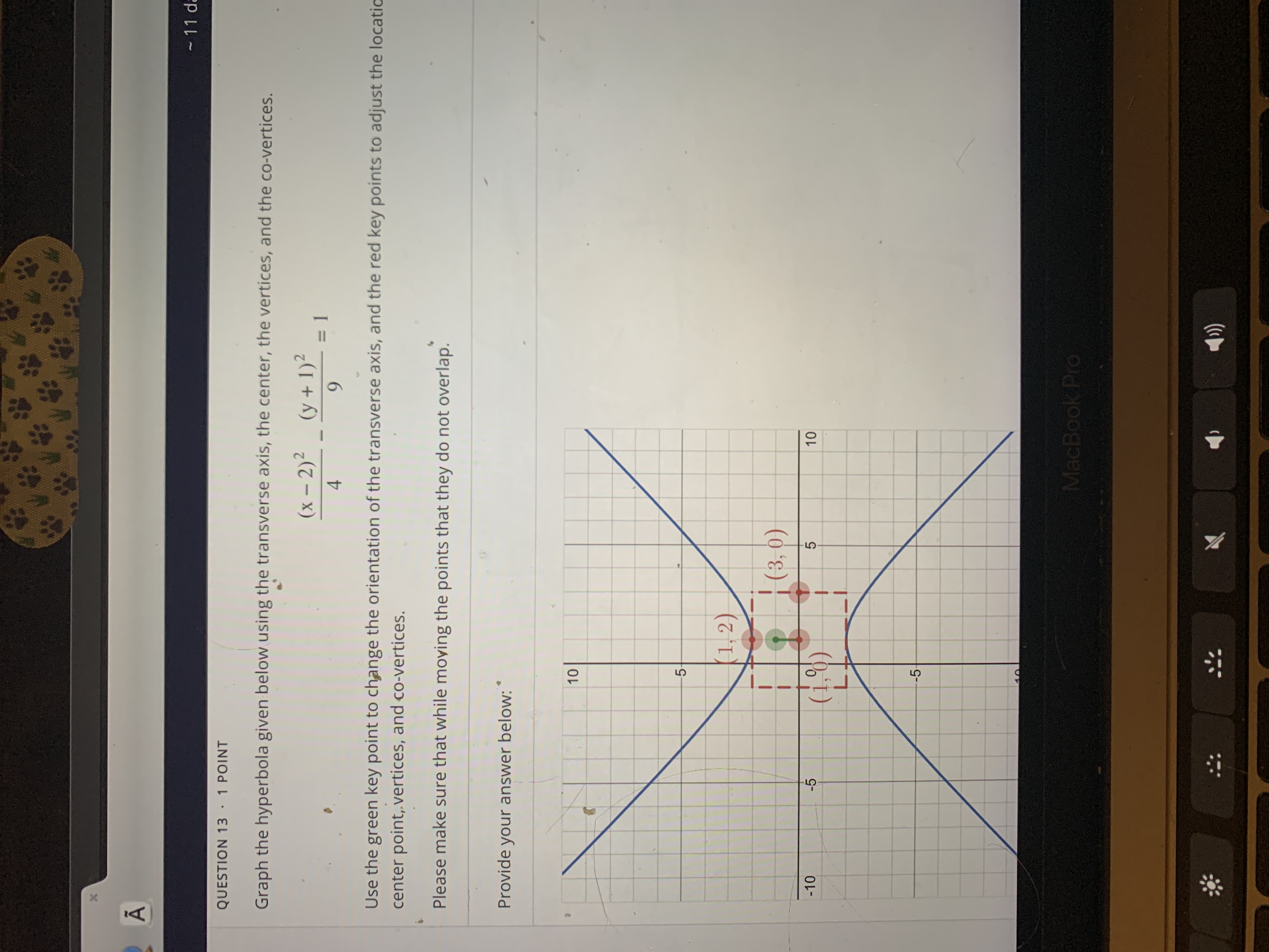 Solved QUESTION 13*1 ﻿POINTGraph the hyperbola given below | Chegg.com
