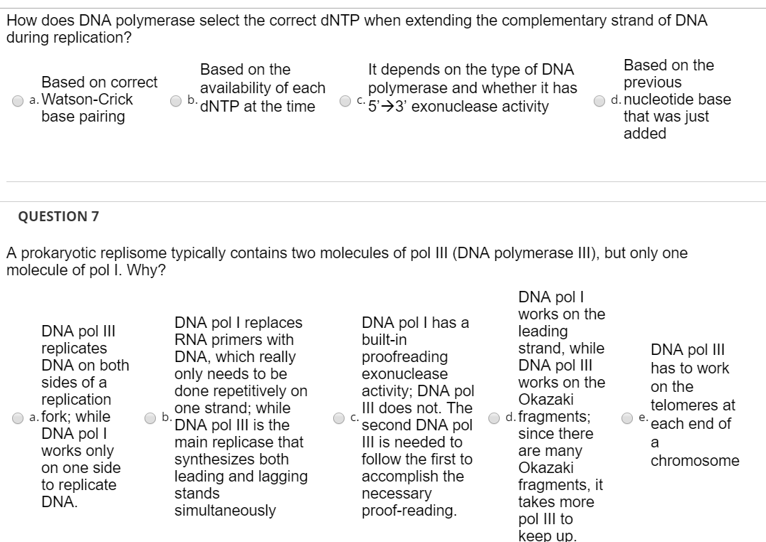 Solved How does DNA polymerase select the correct dNTP when | Chegg.com