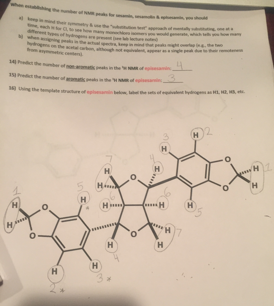 Solved When establishing the number of NMR peaks for | Chegg.com