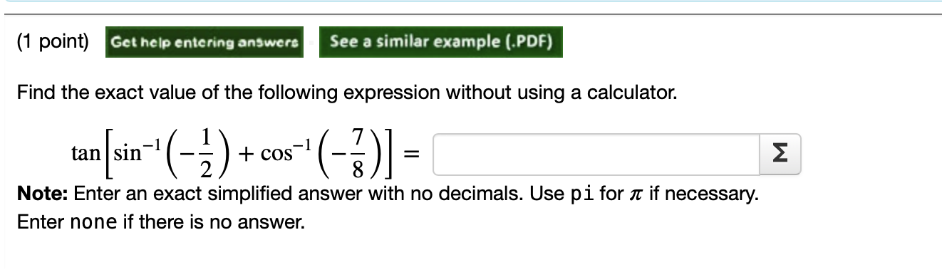 Solved (1 point) Get help entering answers See a similar | Chegg.com