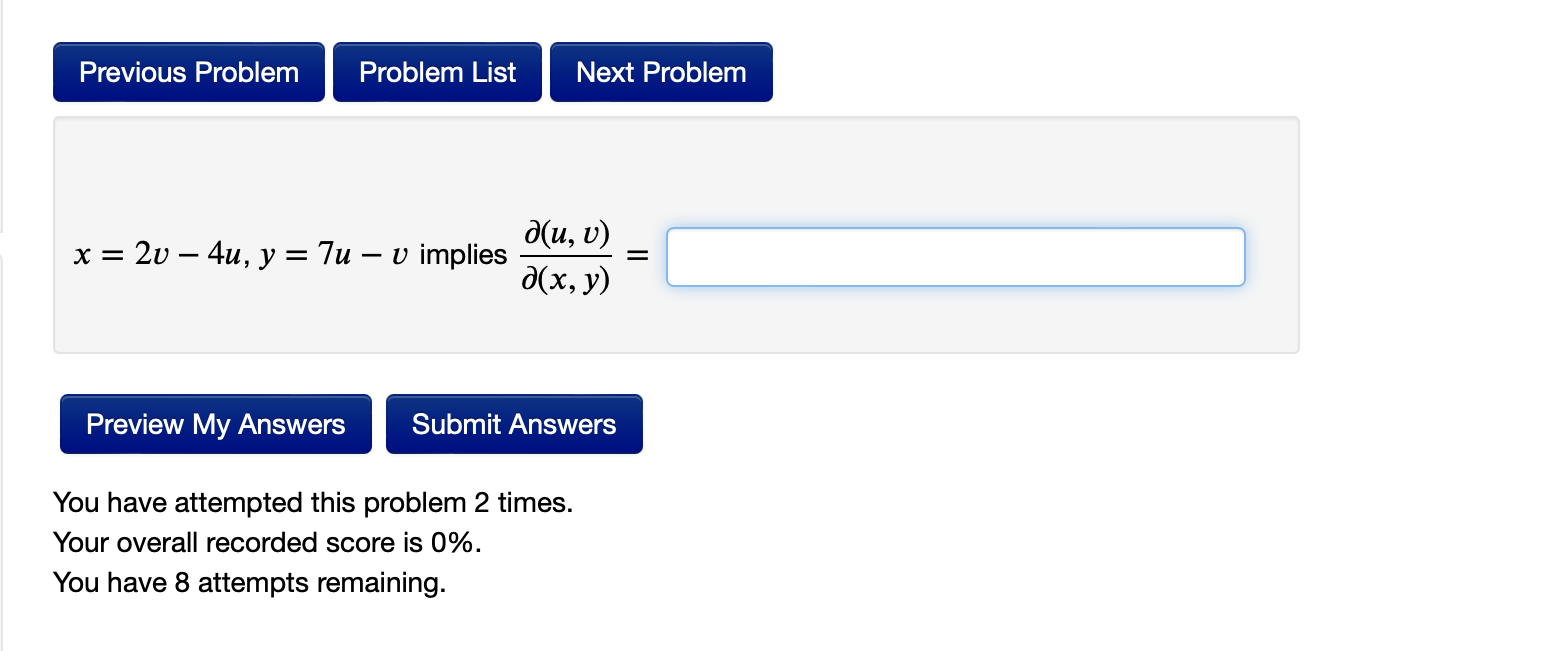 Solved Previous Problem Problem List Next Problem ди и X 5826