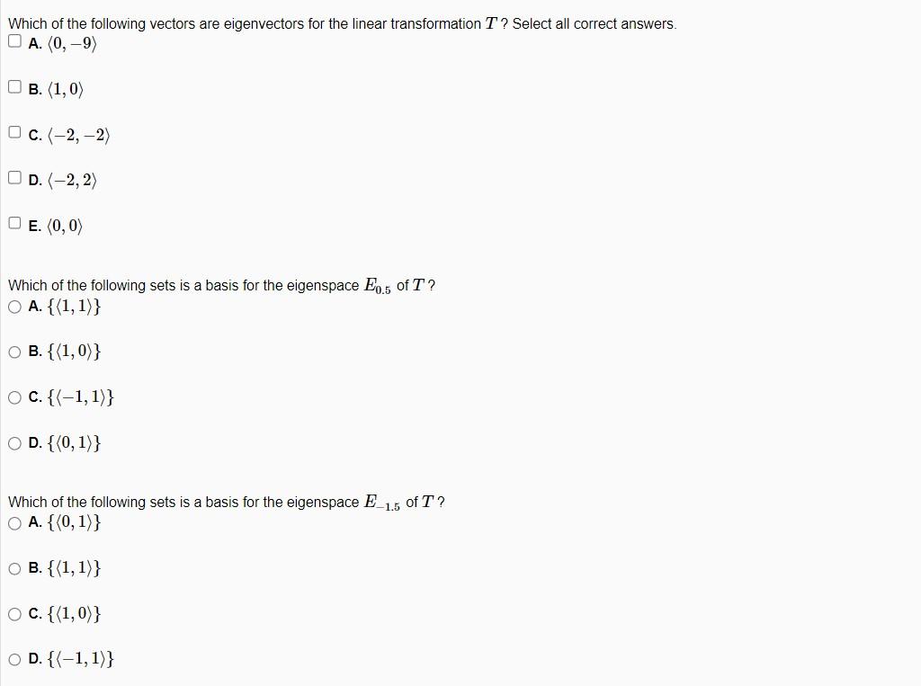 Solved LINEAR ALGEBRA: Suppose T:R2→R2T:R2→R2 is the linear | Chegg.com