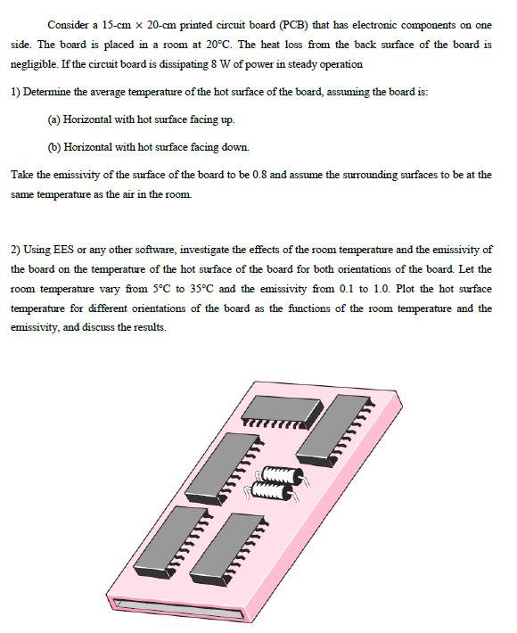Solved Consider a 15−cm×20−cm printed circuit board (PCB) | Chegg.com