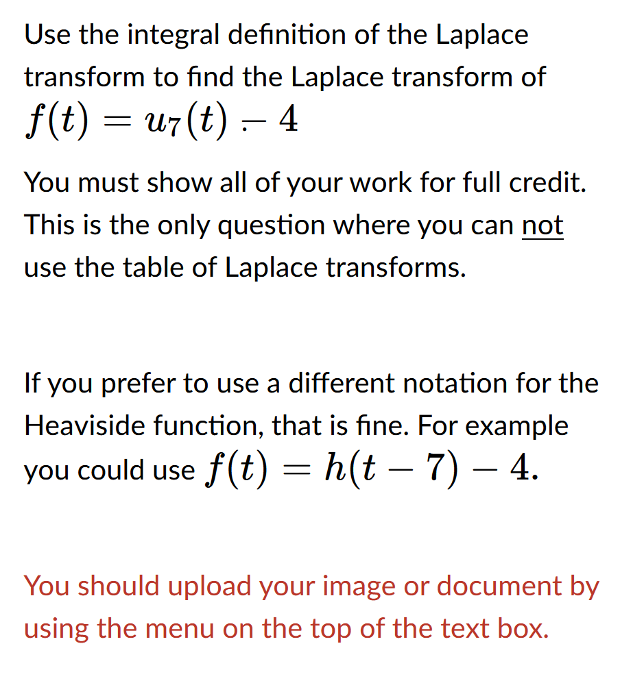 Solved Use the integral definition of the Laplace transform | Chegg.com