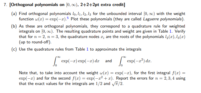 Solved [Orthogonal polynomials on [0,∞),2+2+2pt extra | Chegg.com