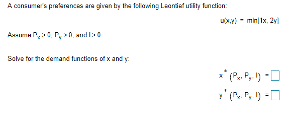 Solved A consumer's preferences are given by the following | Chegg.com
