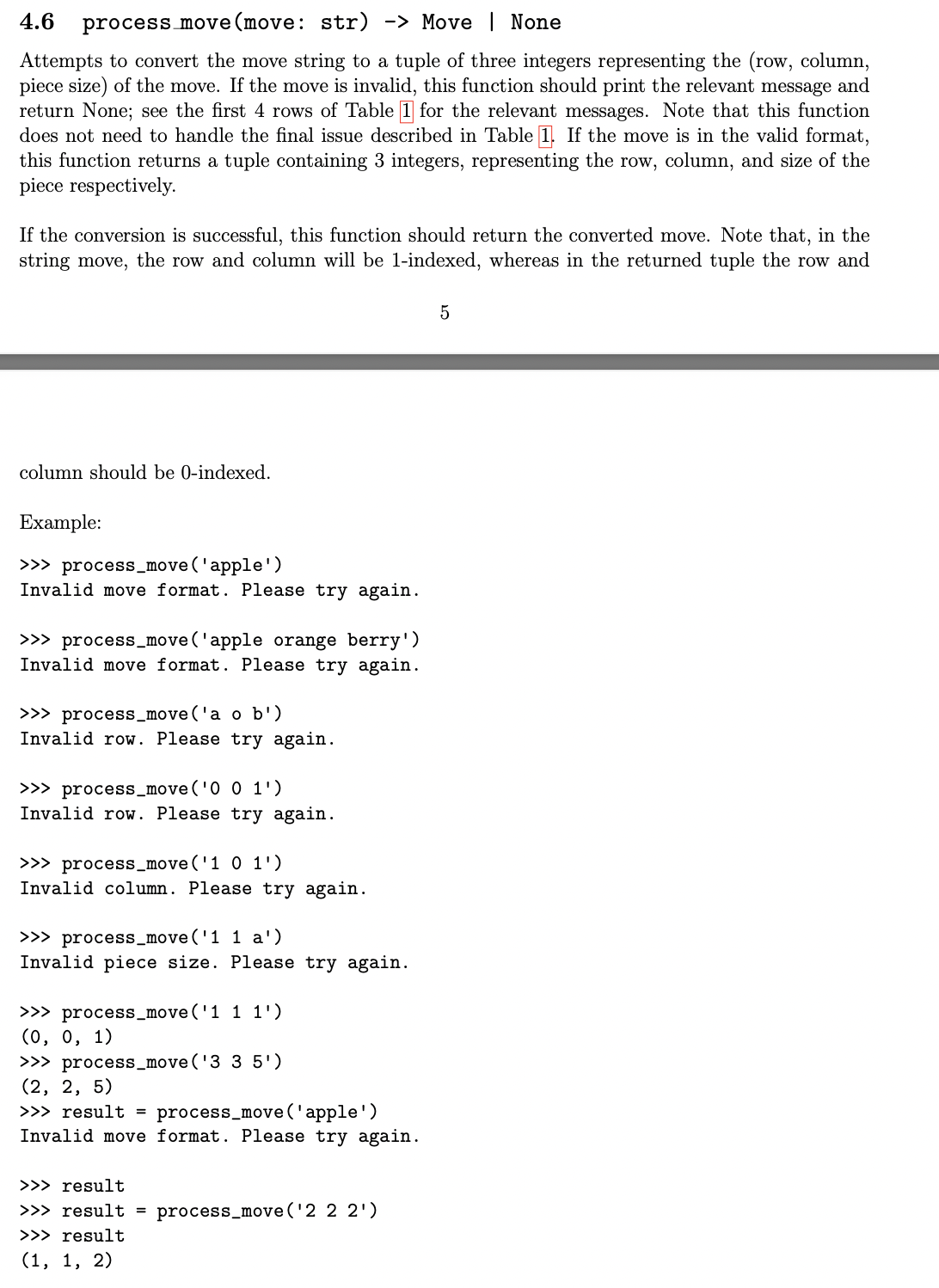 Solved 4.6 process move(move: str) → Move I None Attempts to | Chegg.com