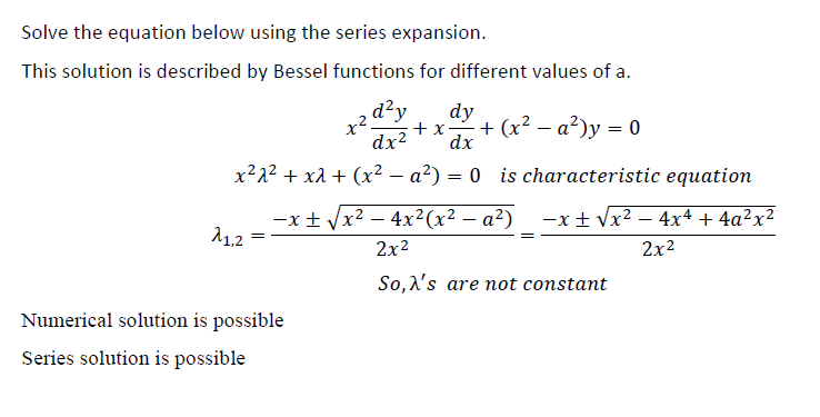 Solved Solve the equation below using the series expansion. | Chegg.com