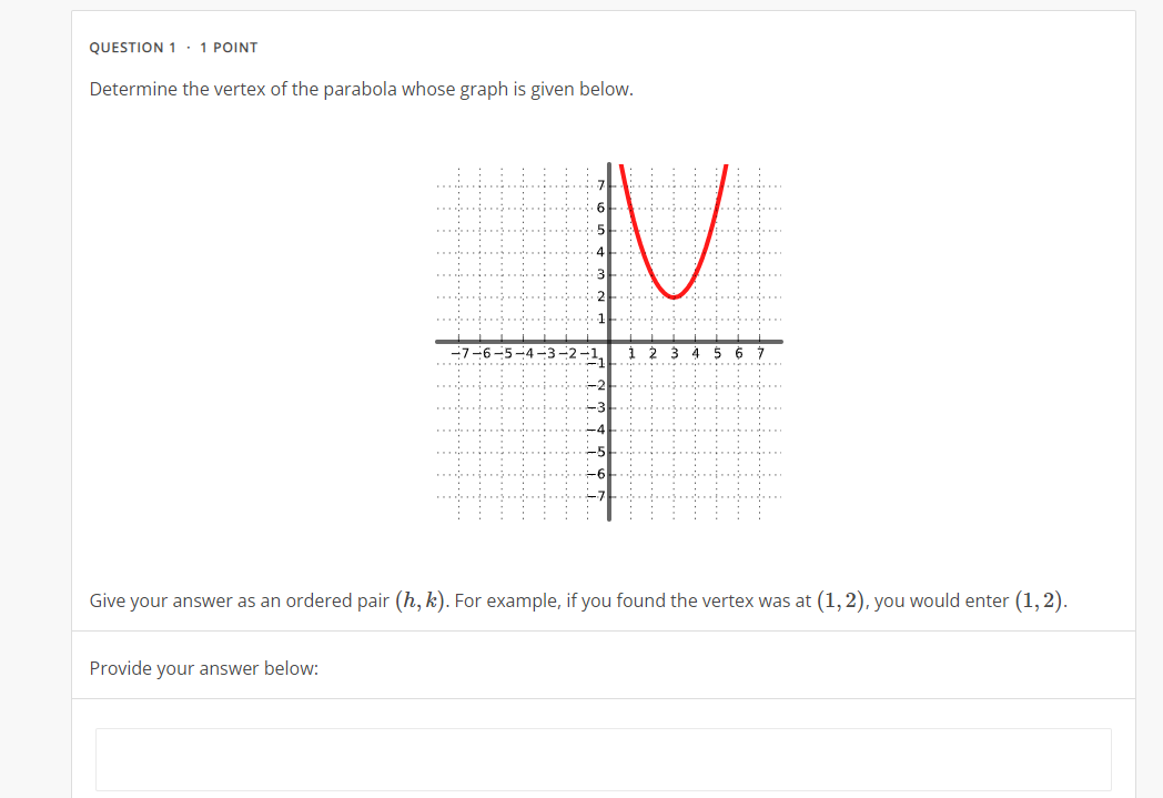 Solved Determine the vertex of the parabola whose graph is | Chegg.com