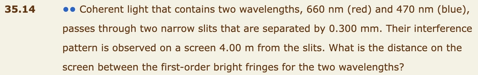 Solved - Coherent light that contains two wavelengths, 660 | Chegg.com