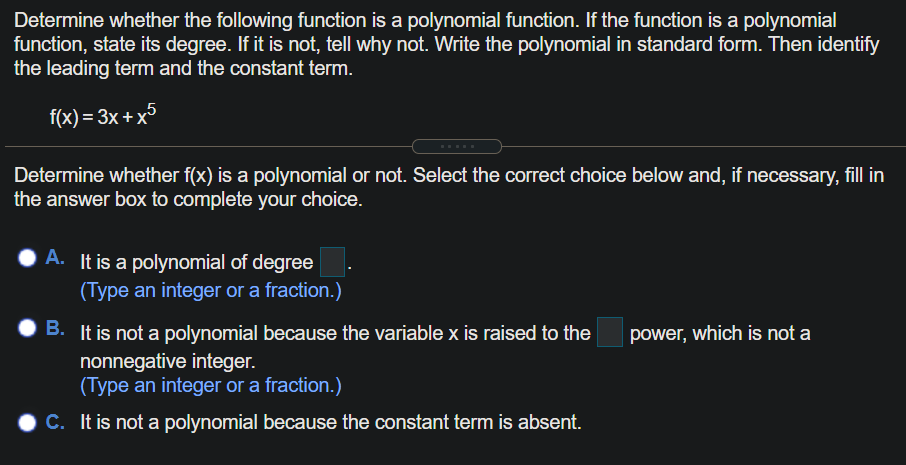 Solved Determine whether the following function is a | Chegg.com